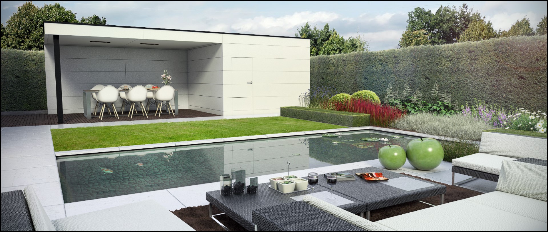 ECO Tuinarchitectengroep | 3D projecten | Moderne tuin Zottegem