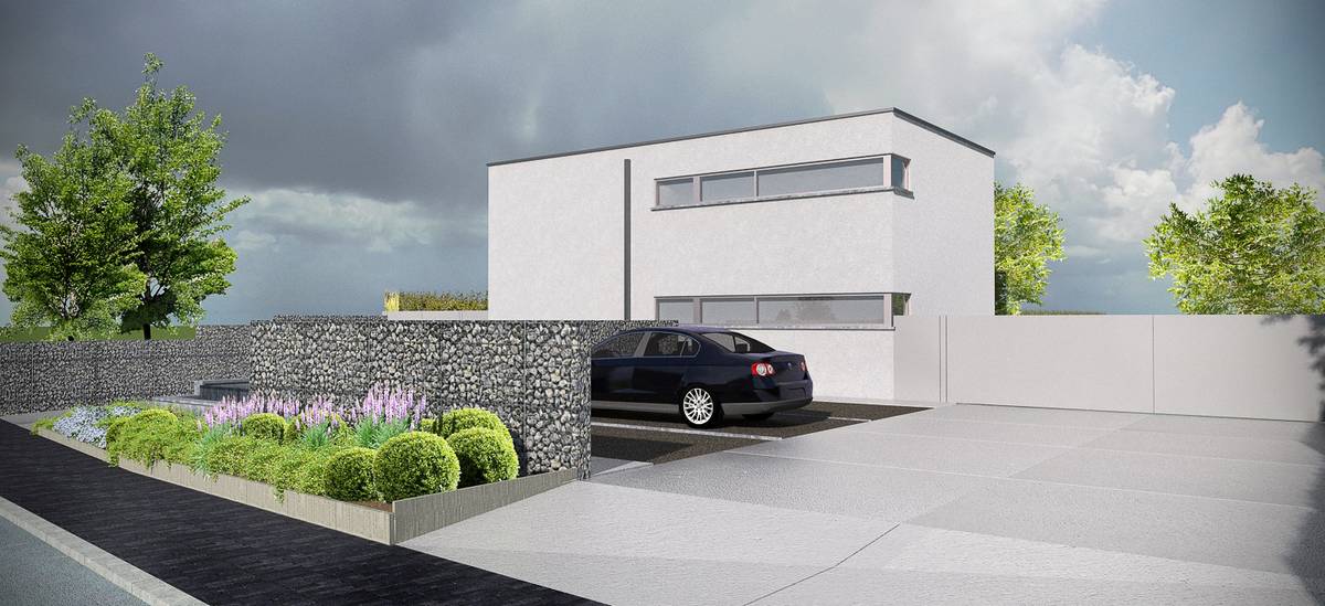 ECO Tuinarchitectengroep | projecten | Moderne voortuin Ninove