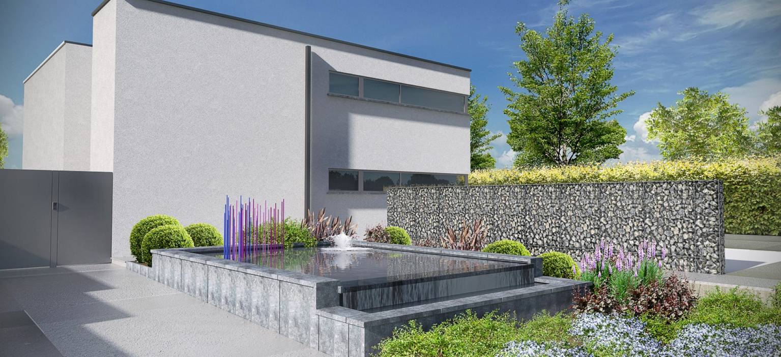 ECO Tuinarchitectengroep | projecten | Moderne voortuin Ninove