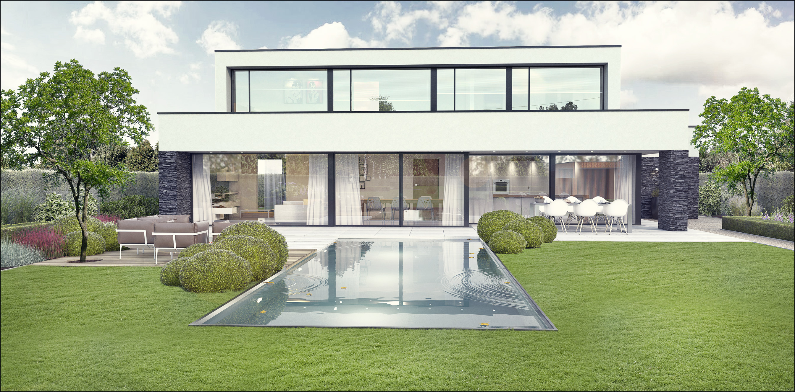 ECO Tuinarchitectengroep | 3D projecten | Tuin moderne woning